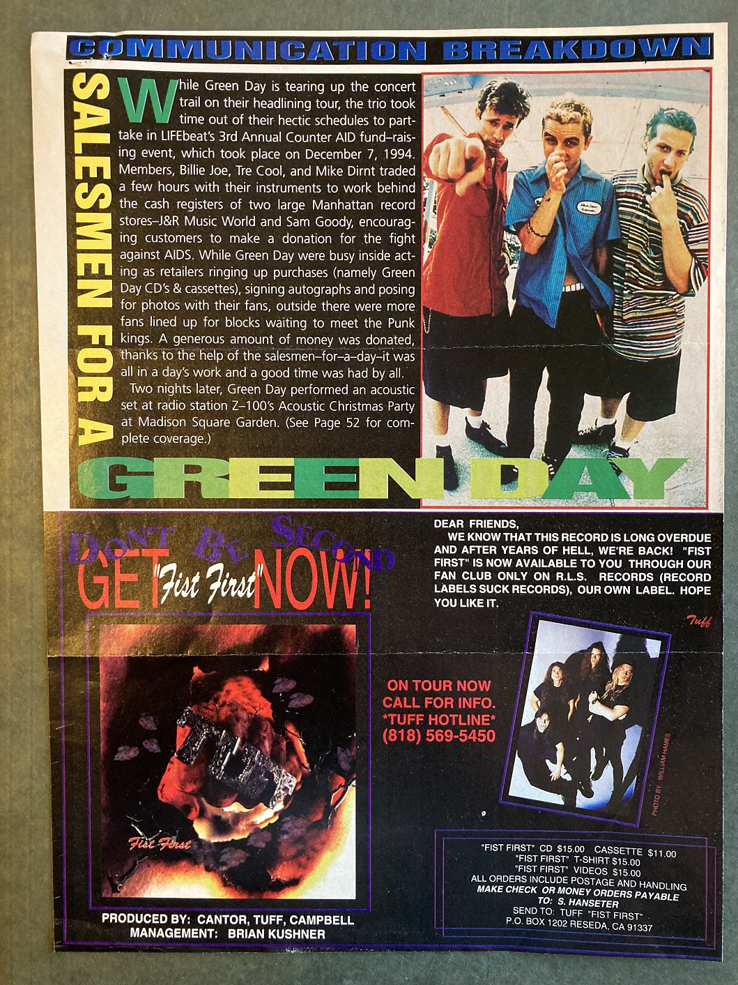 TUFF DIARIES #20 … 1994, Northridge Earthquake, Kurt Cobain, forming ...